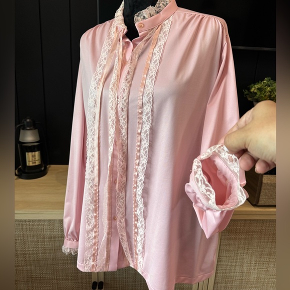 Vintage | Tops | Vintage Pink Blouse | Poshmark